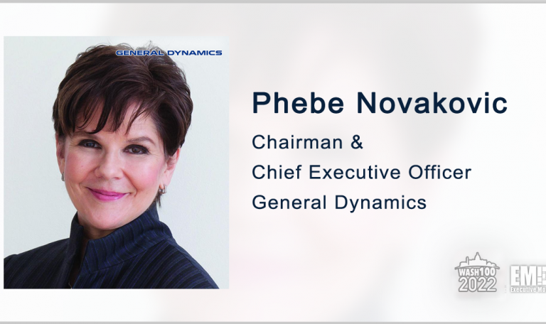 Phebe Novakovic, General Dynamics Chairman & CEO, Named to 2022 Wash100 ...