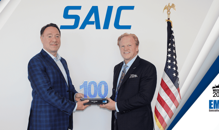 SAIC Defense Head Bob Genter Accepts Wash100 Award From Executive ...