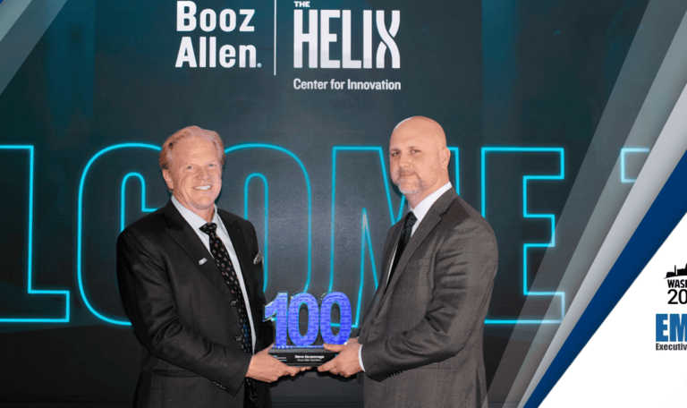 Booz Allen's Steve Escaravage Accepts 2023 Wash100 Award From Executive ...