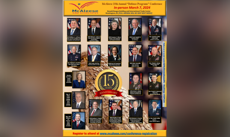 Top DOD Leaders to Speak at McAleese’s 15th Annual Defense Programs ...
